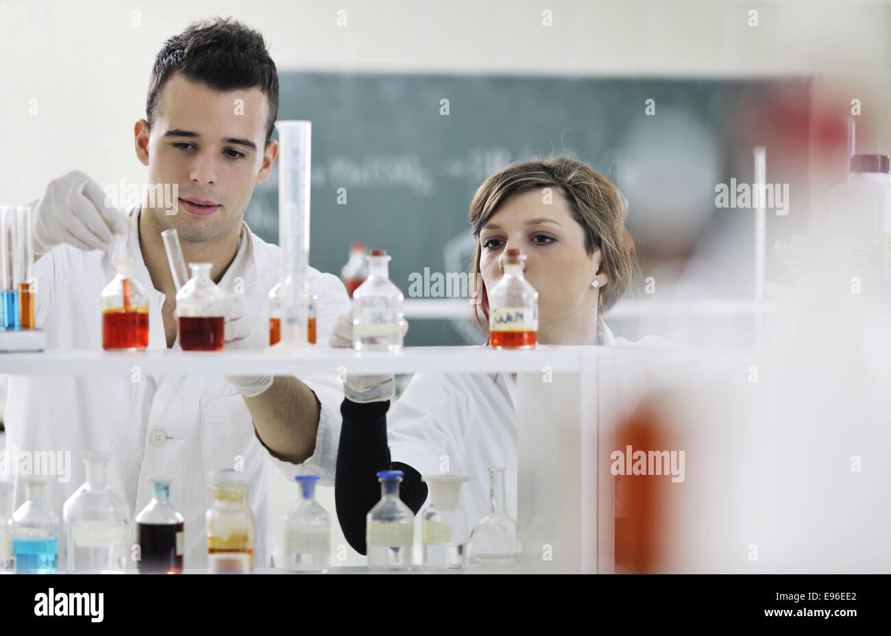students couple in lab Stock Photo - Alamy