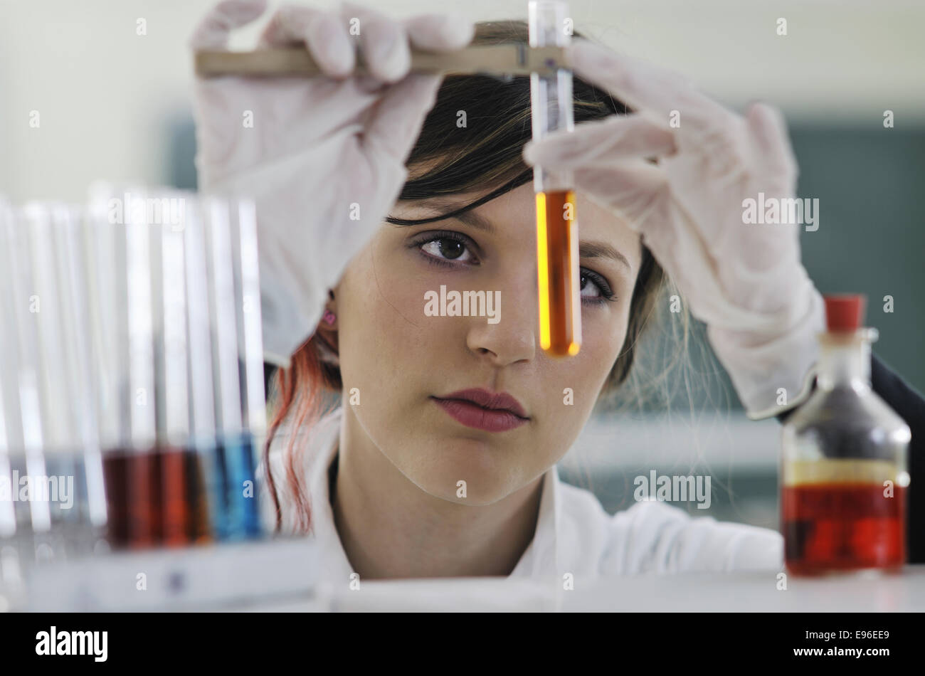 young woman in lab Stock Photo - Alamy