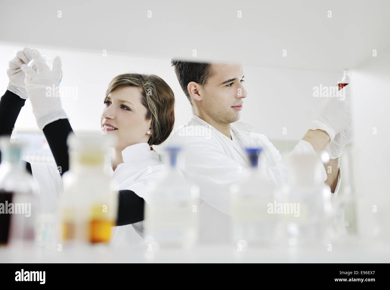 students couple in lab Stock Photo - Alamy