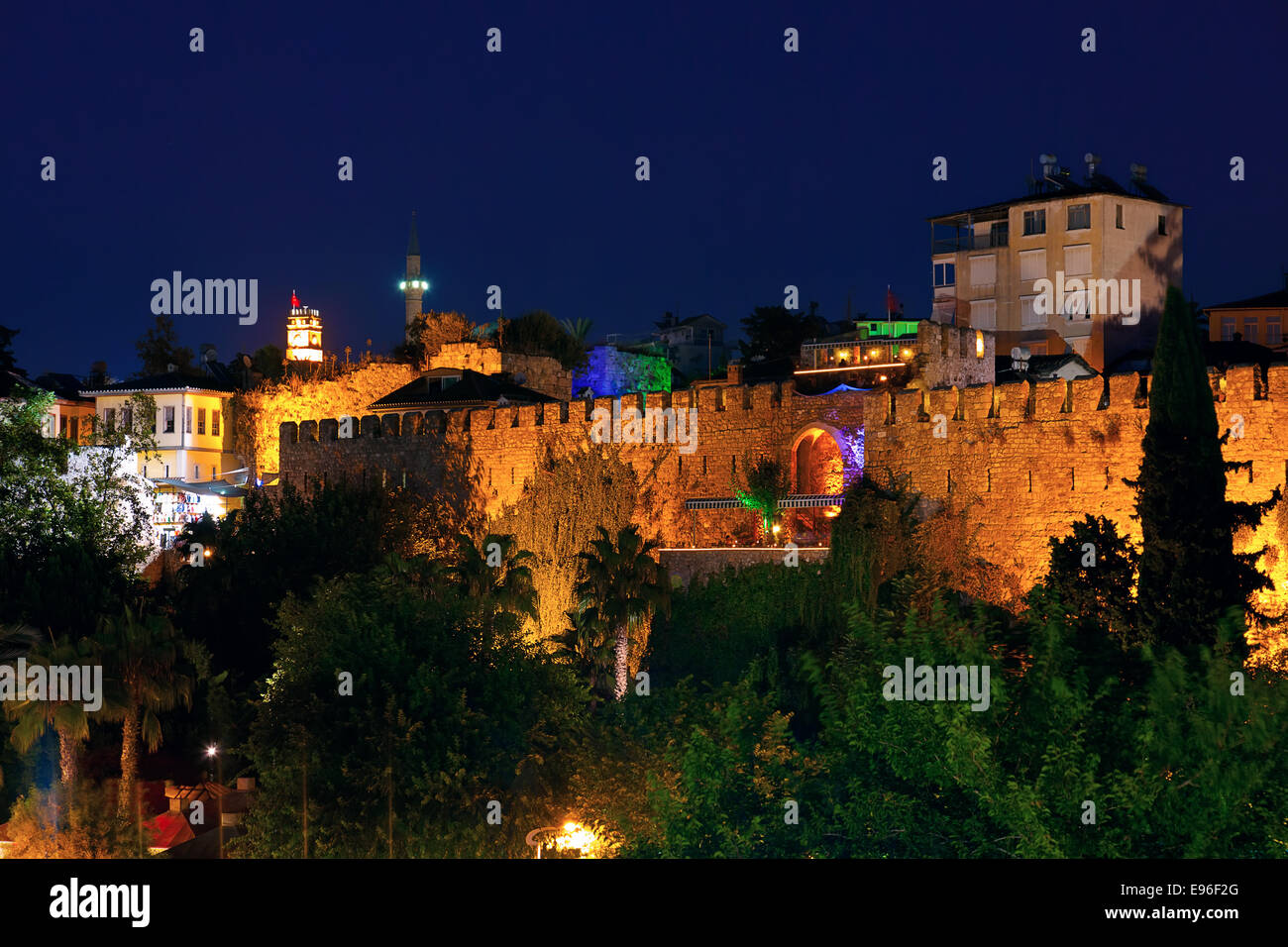 Old town Kaleici in Antalya, Turkey at night Stock Photo - Alamy