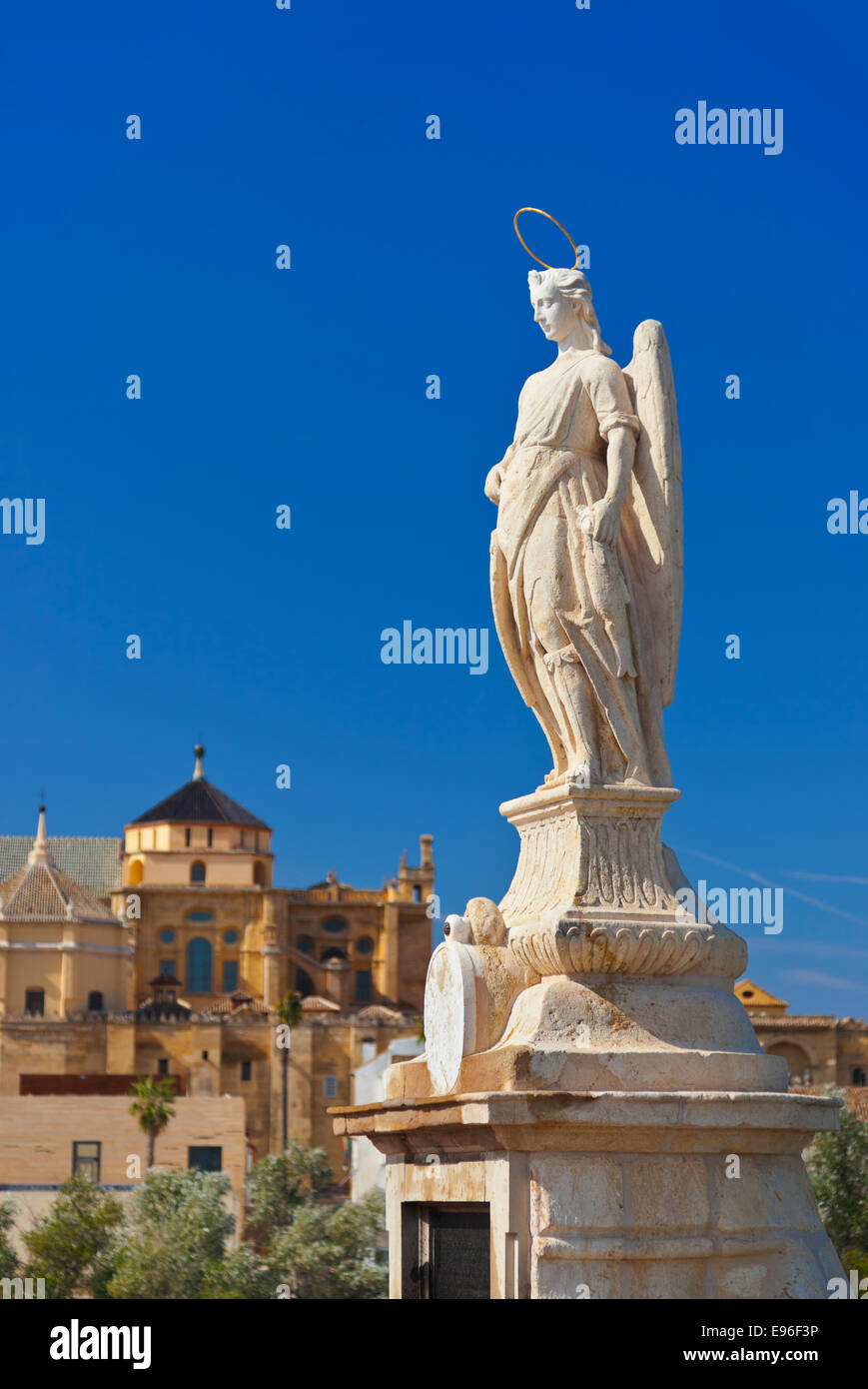 Archangel Raphael statue on bridge at Cordoba Spain Stock Photo - Alamy