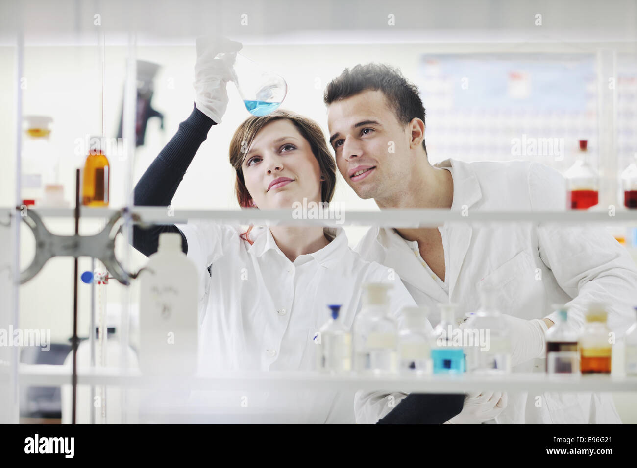 students couple in lab Stock Photo - Alamy