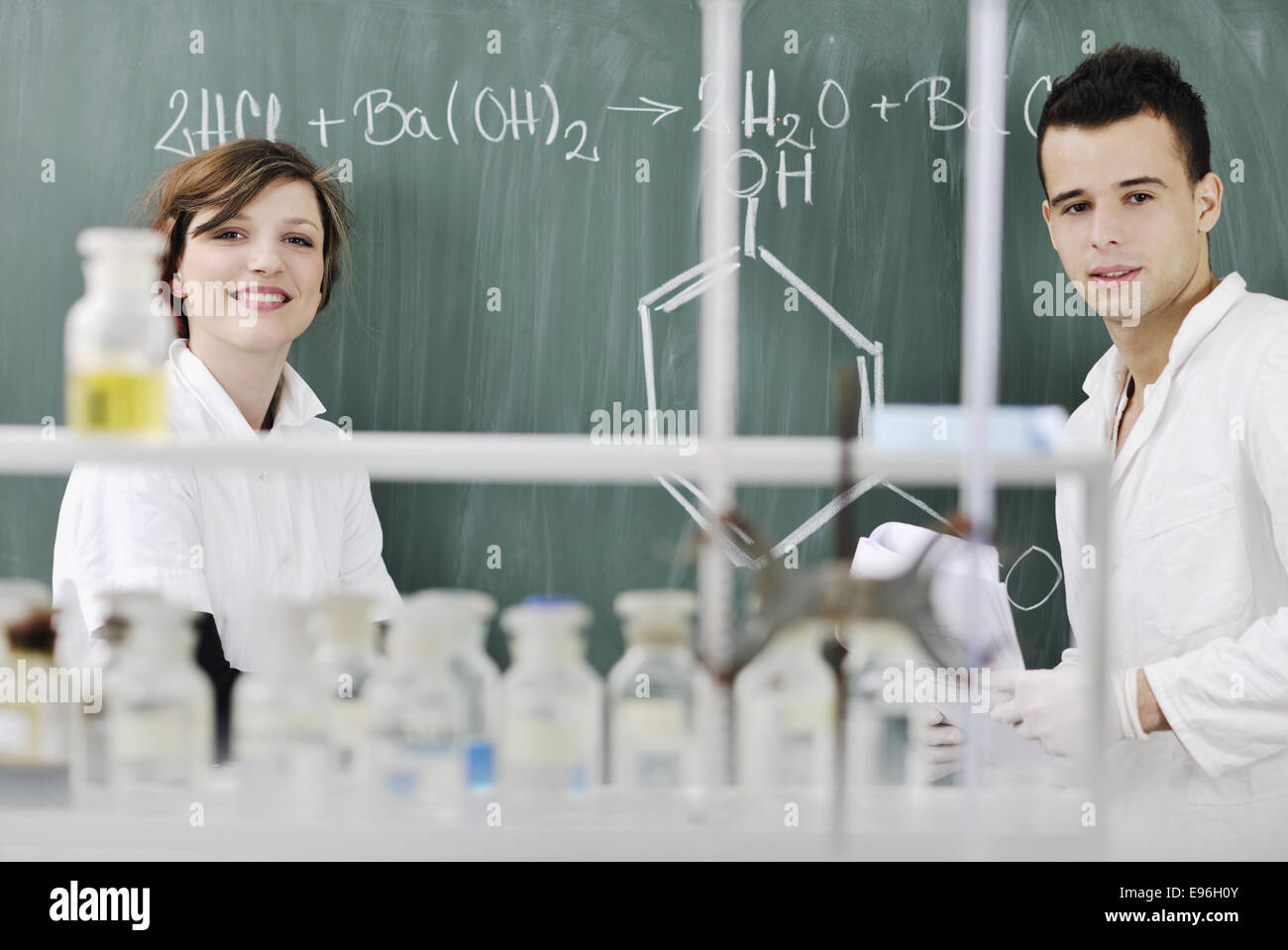 students couple in lab Stock Photo - Alamy