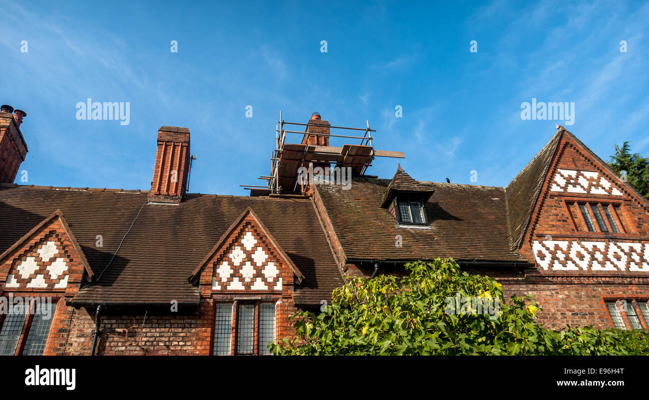 Chimney restoration on an old, period house in England Stock Photo - Alamy