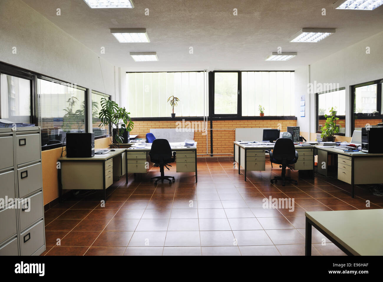 office with computers indoor Stock Photo - Alamy