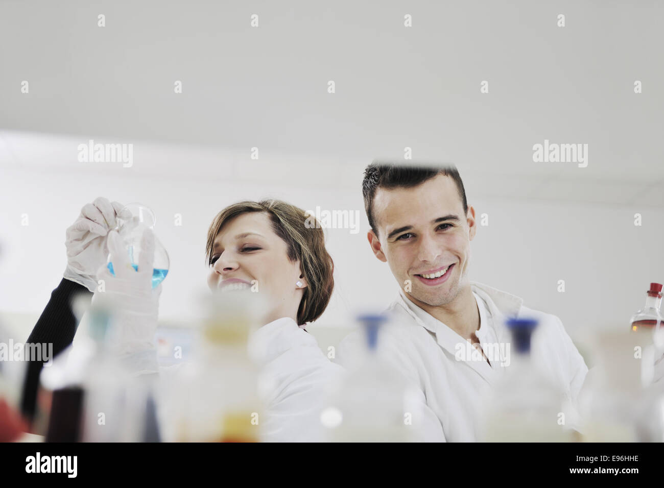 students couple in lab Stock Photo - Alamy