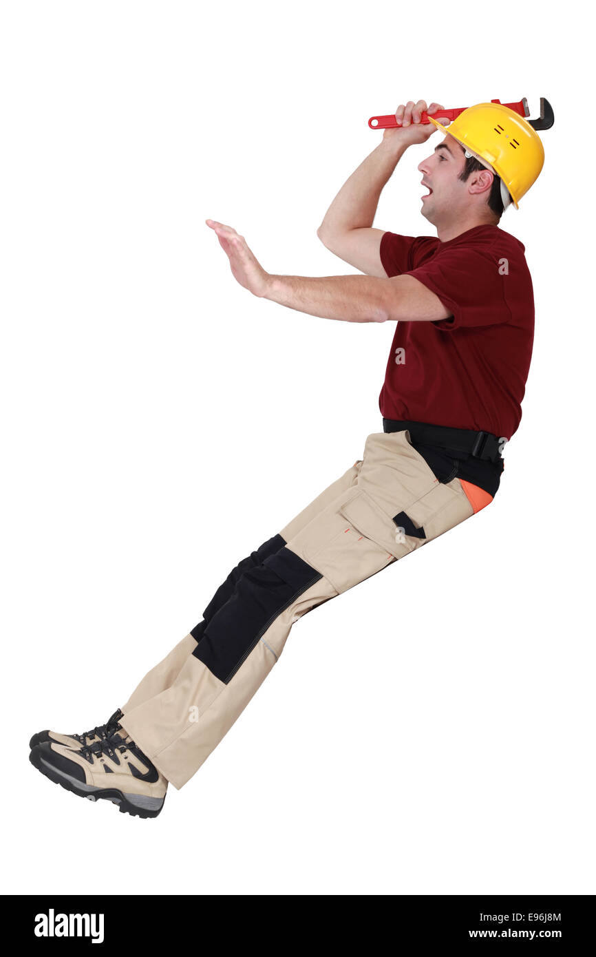 Slipping man falling dangerous Cut Out Stock Images & Pictures - Alamy