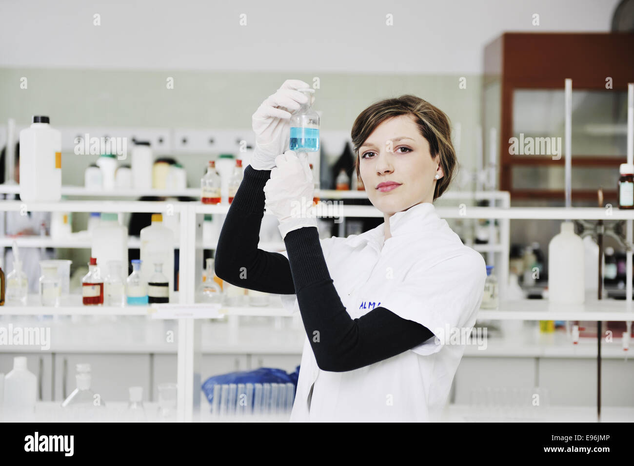 young woman in lab Stock Photo - Alamy