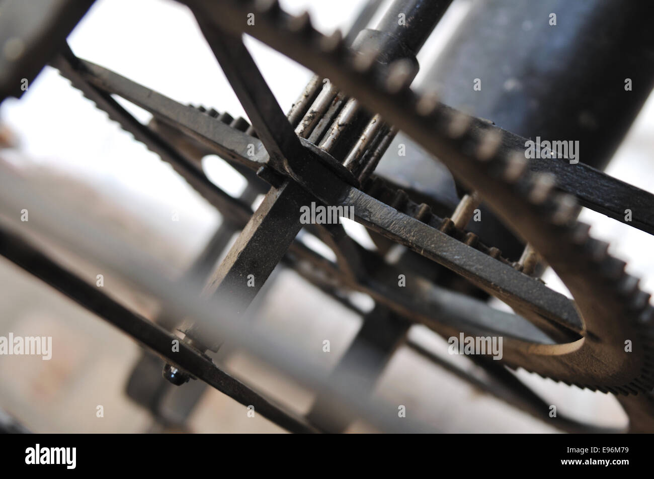 old big clock mechanism machine engine Stock Photo - Alamy
