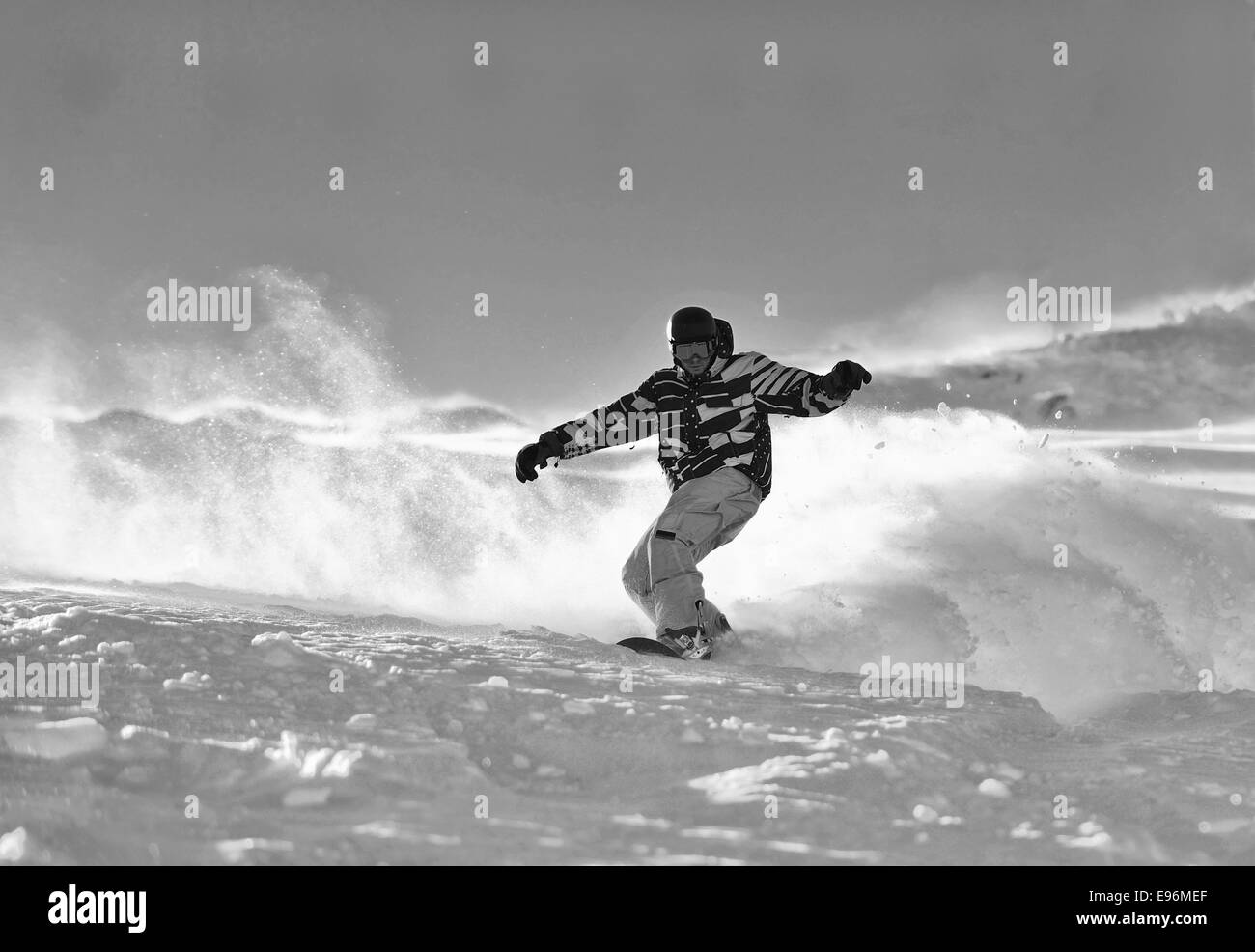 freestyle snowboarder jump and ride Stock Photo - Alamy