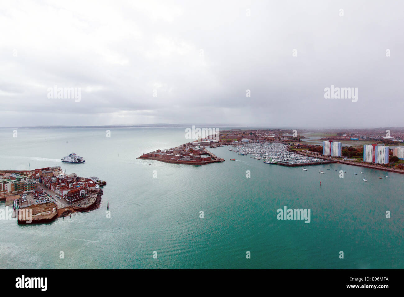 View over Solent Water from the Spinnaker Tower, Portsmouth, Hampshire ...