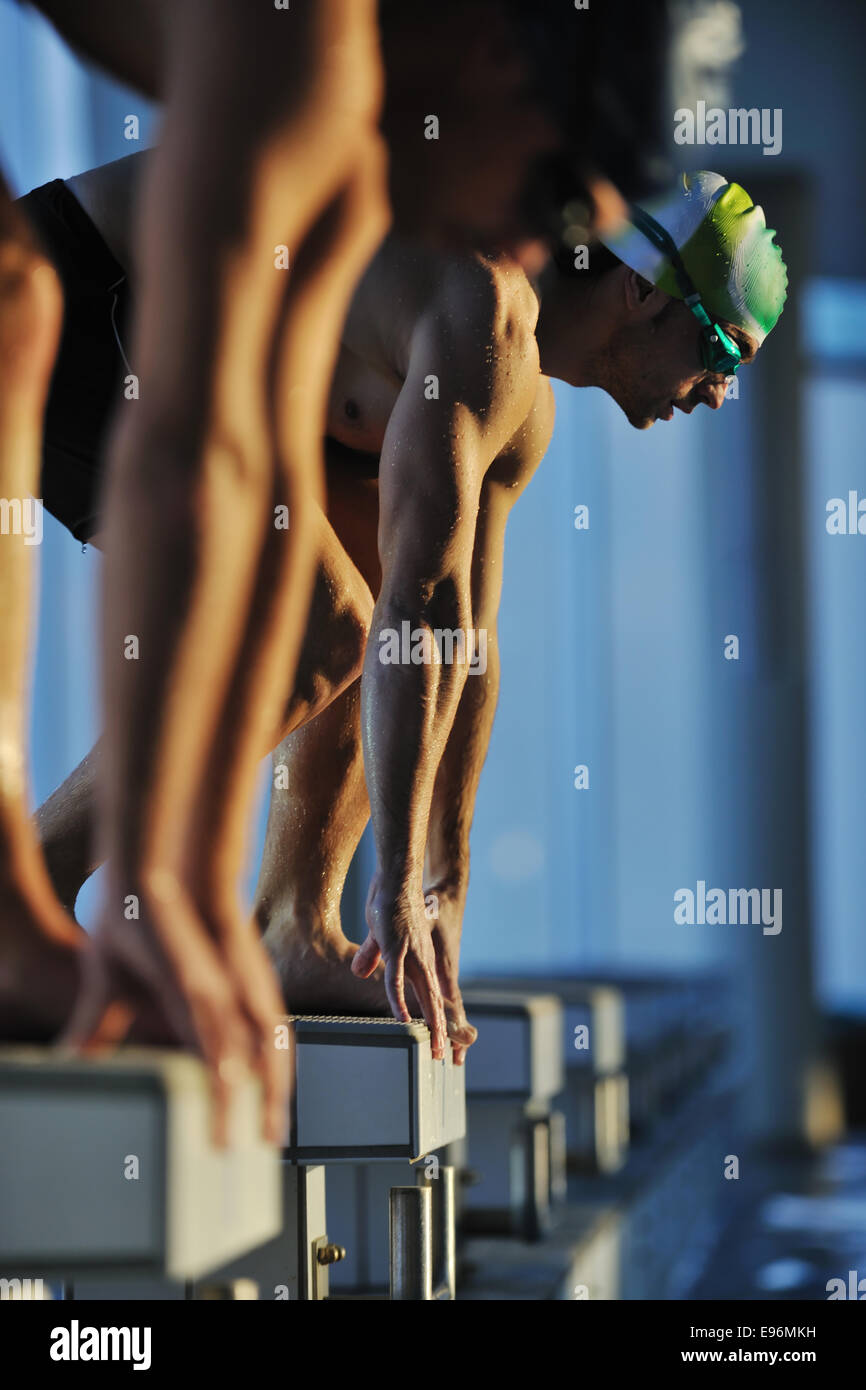 young swimmmer on swimming start Stock Photo - Alamy