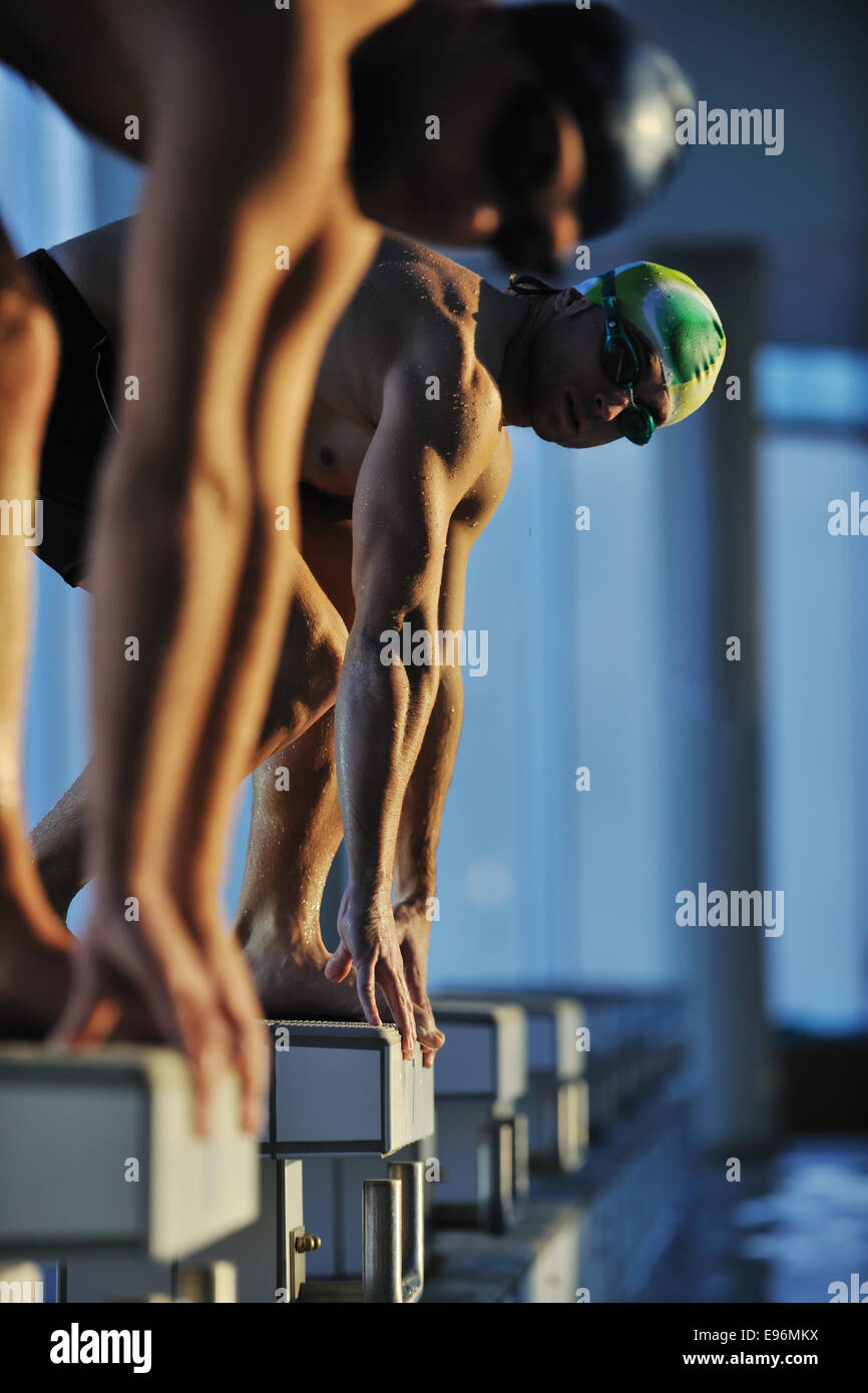 young swimmmer on swimming start Stock Photo - Alamy