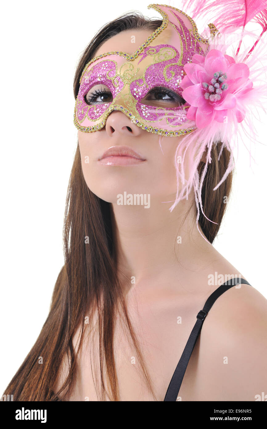 woman with mask isolated on white Stock Photo - Alamy