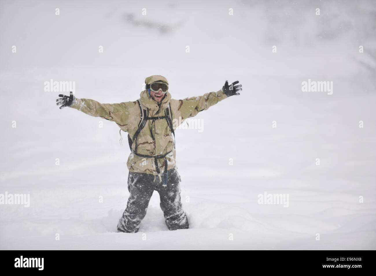 happy snowboarder portrait Stock Photo - Alamy