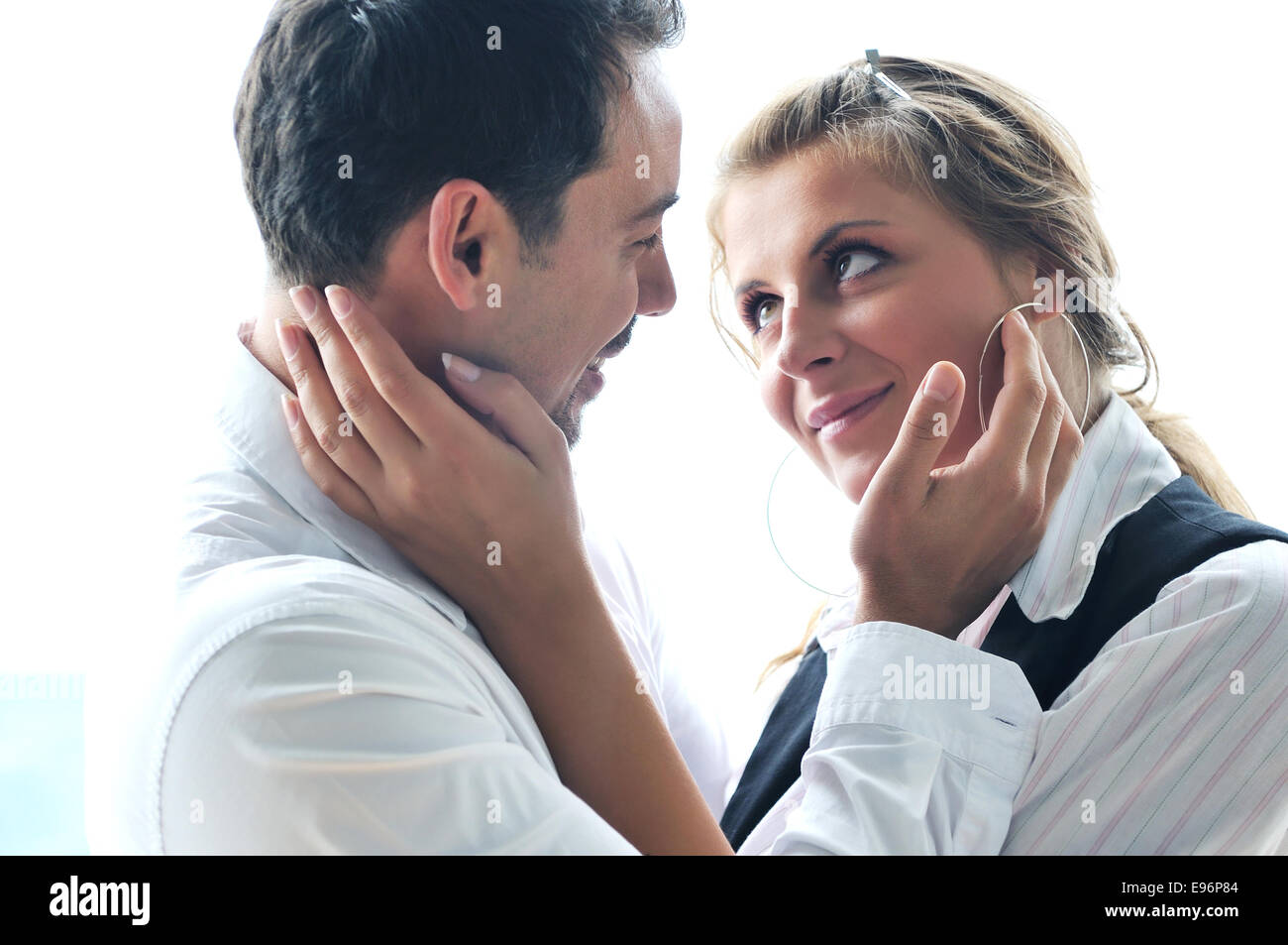 romantic happpy couple on balcony Stock Photo - Alamy