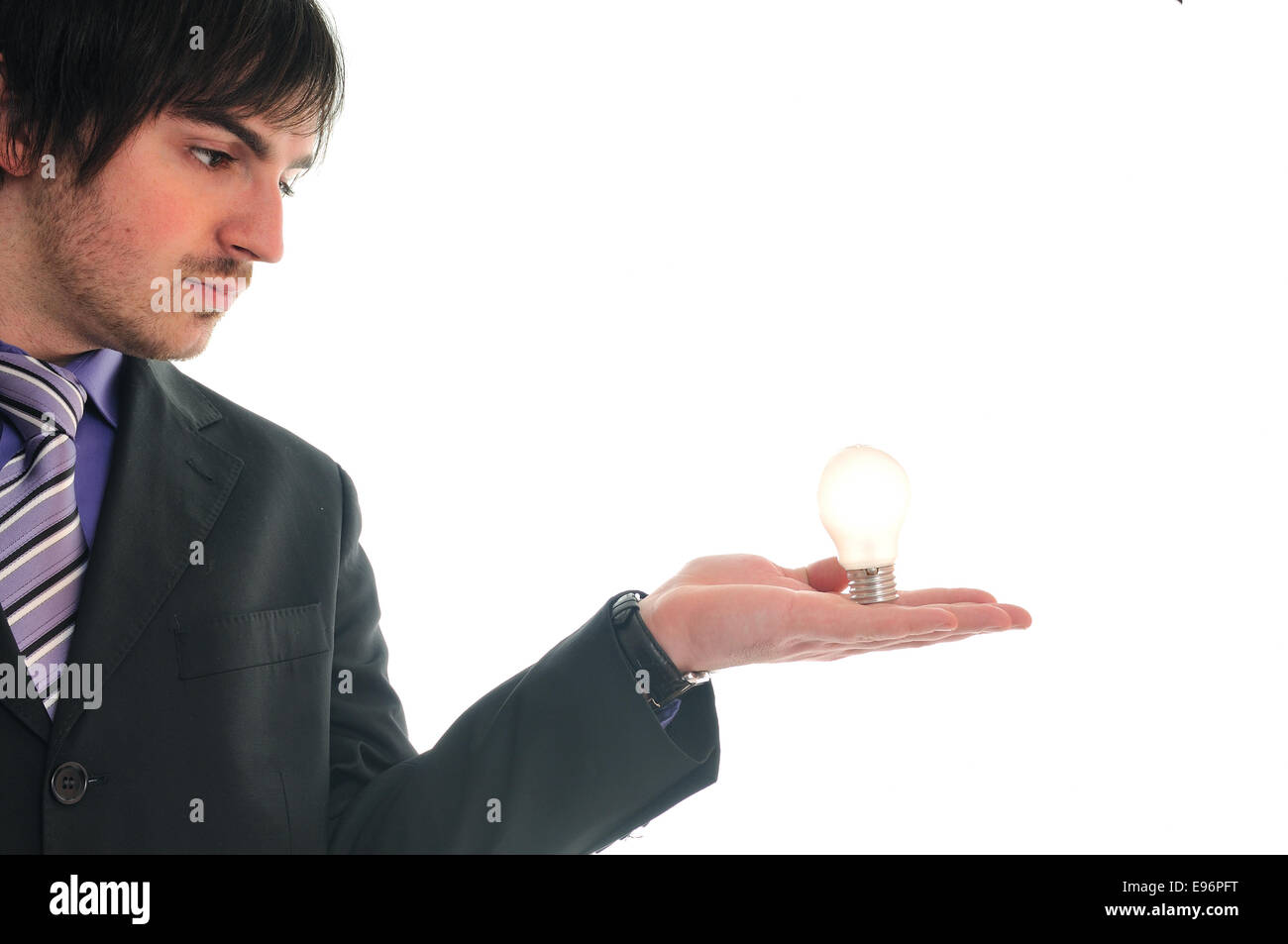 bulb business man Stock Photo - Alamy