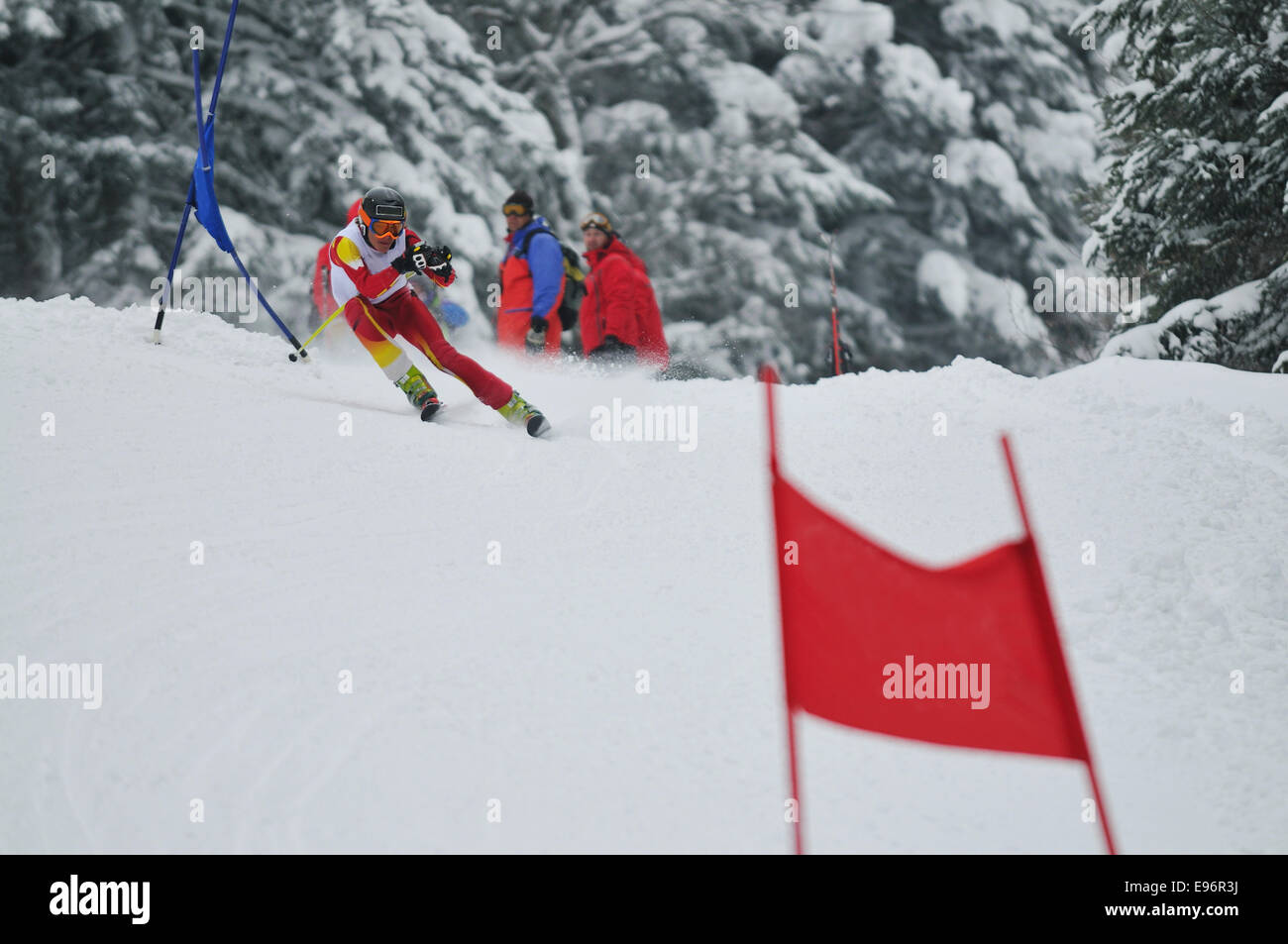 Skier slalom gates hi-res stock photography and images - Alamy