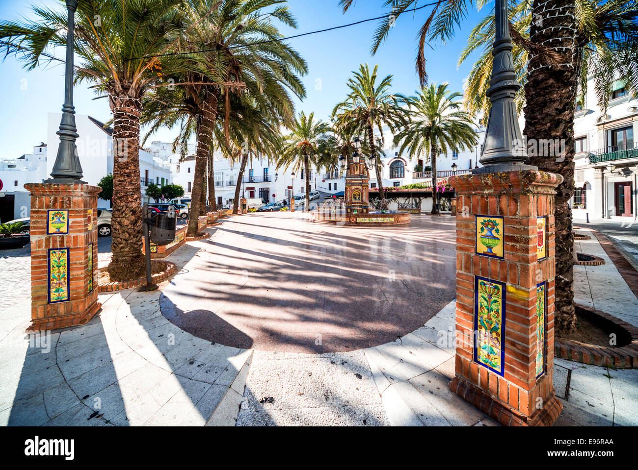 Plaza de Espana. Vejer de la Frontera, Spain Stock Photo - Alamy