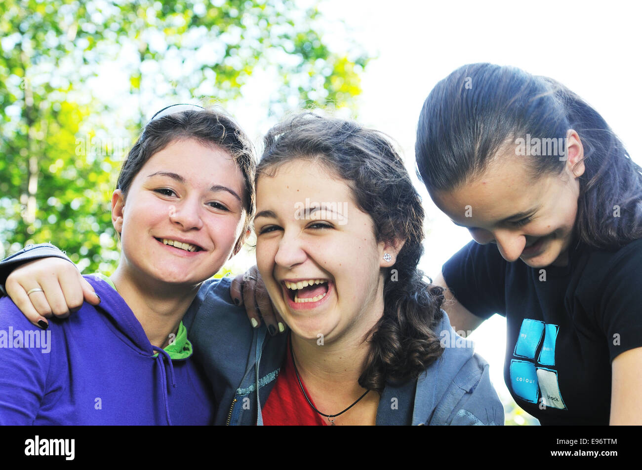 teen girls group outdoor Stock Photo - Alamy