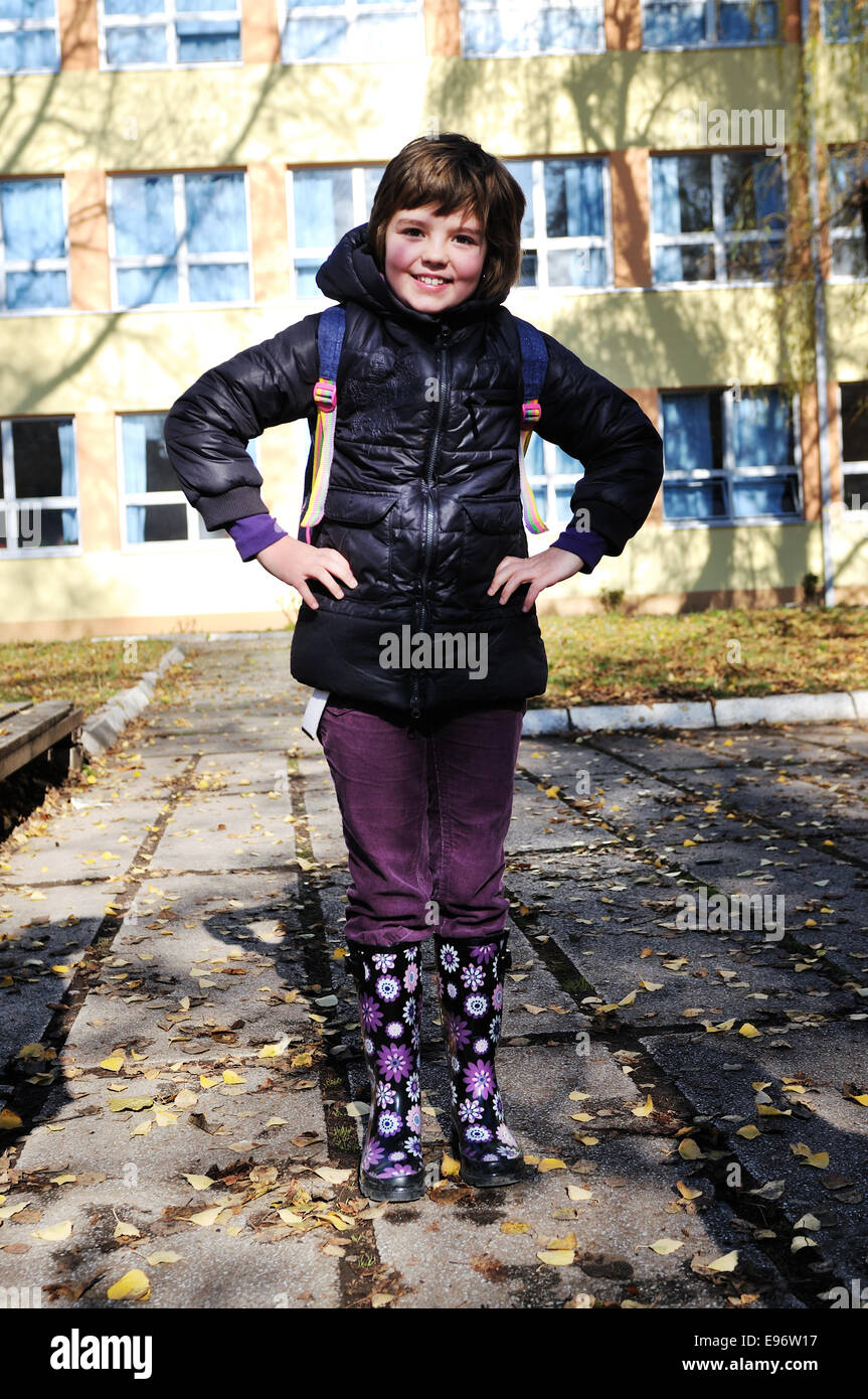 happy school girl Stock Photo - Alamy