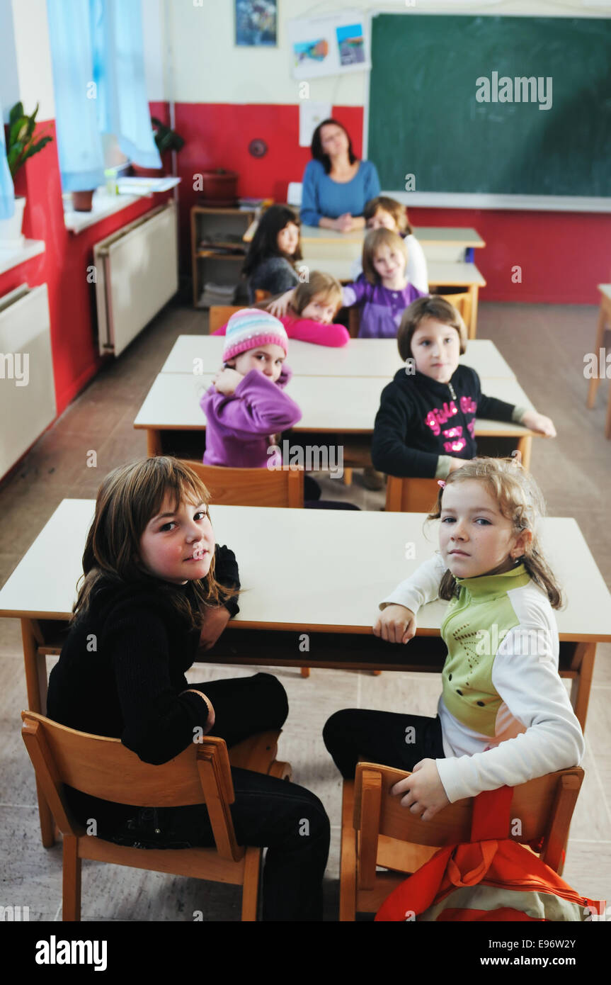 happy teacher in school classroom Stock Photo - Alamy