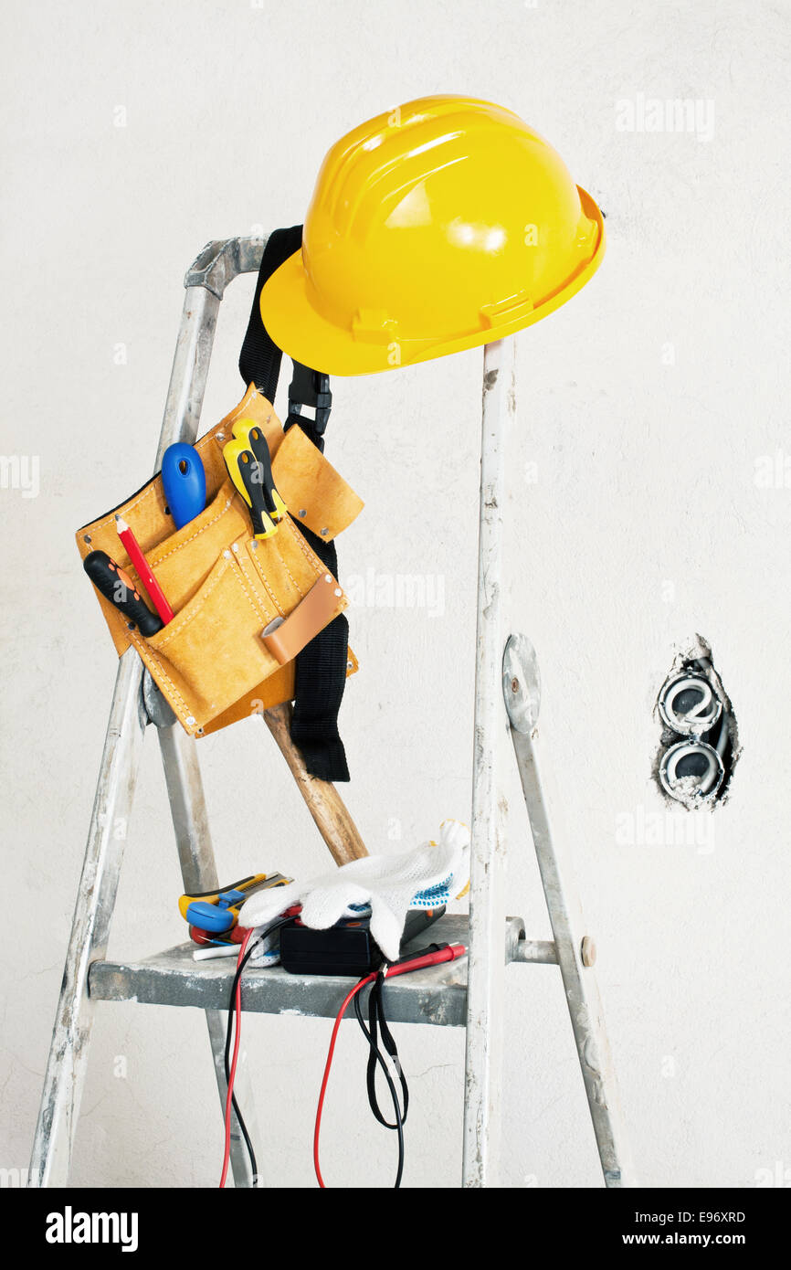 Stepladder by wall hi-res stock photography and images - Alamy