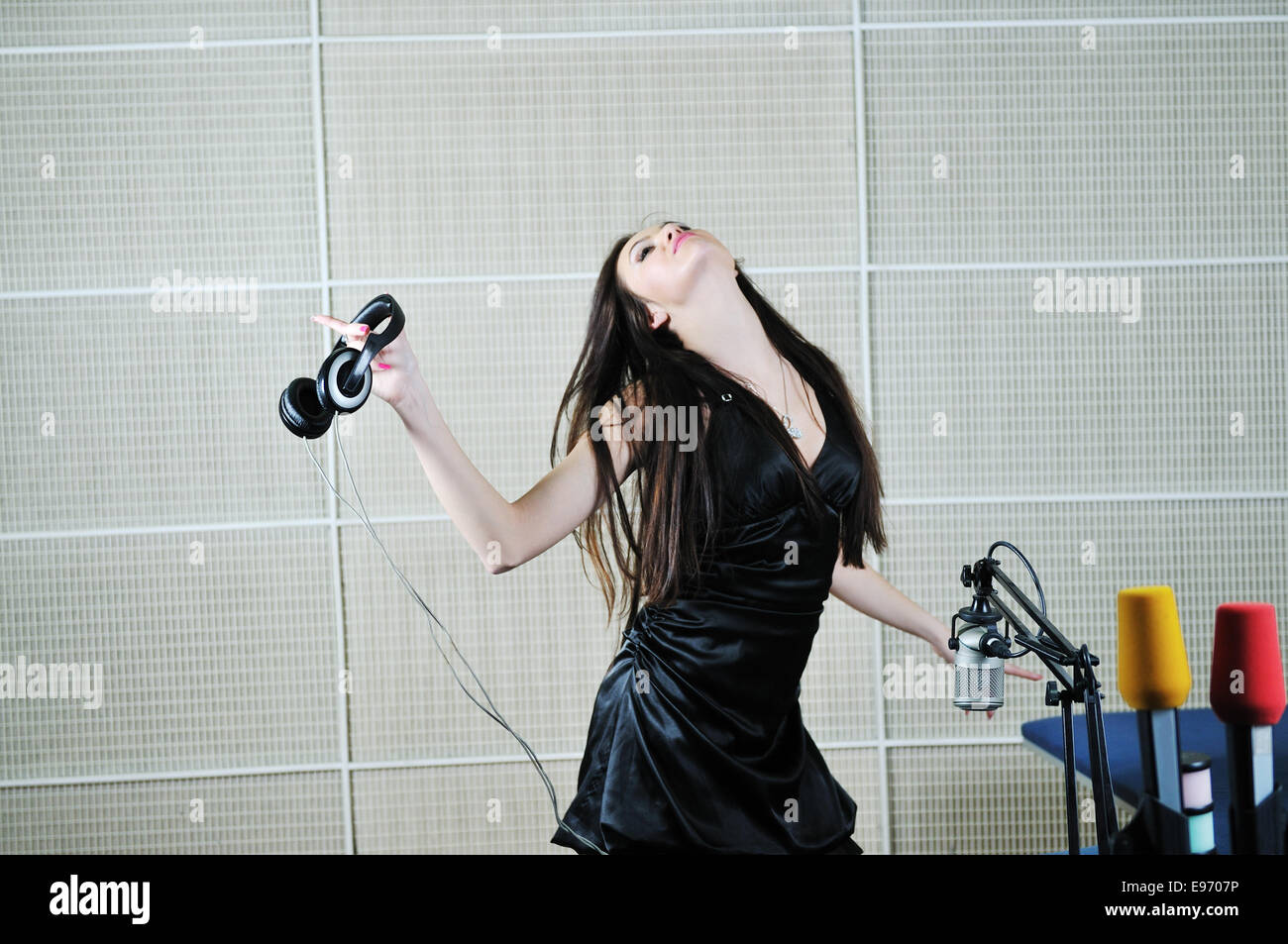woman headset dance Stock Photo - Alamy