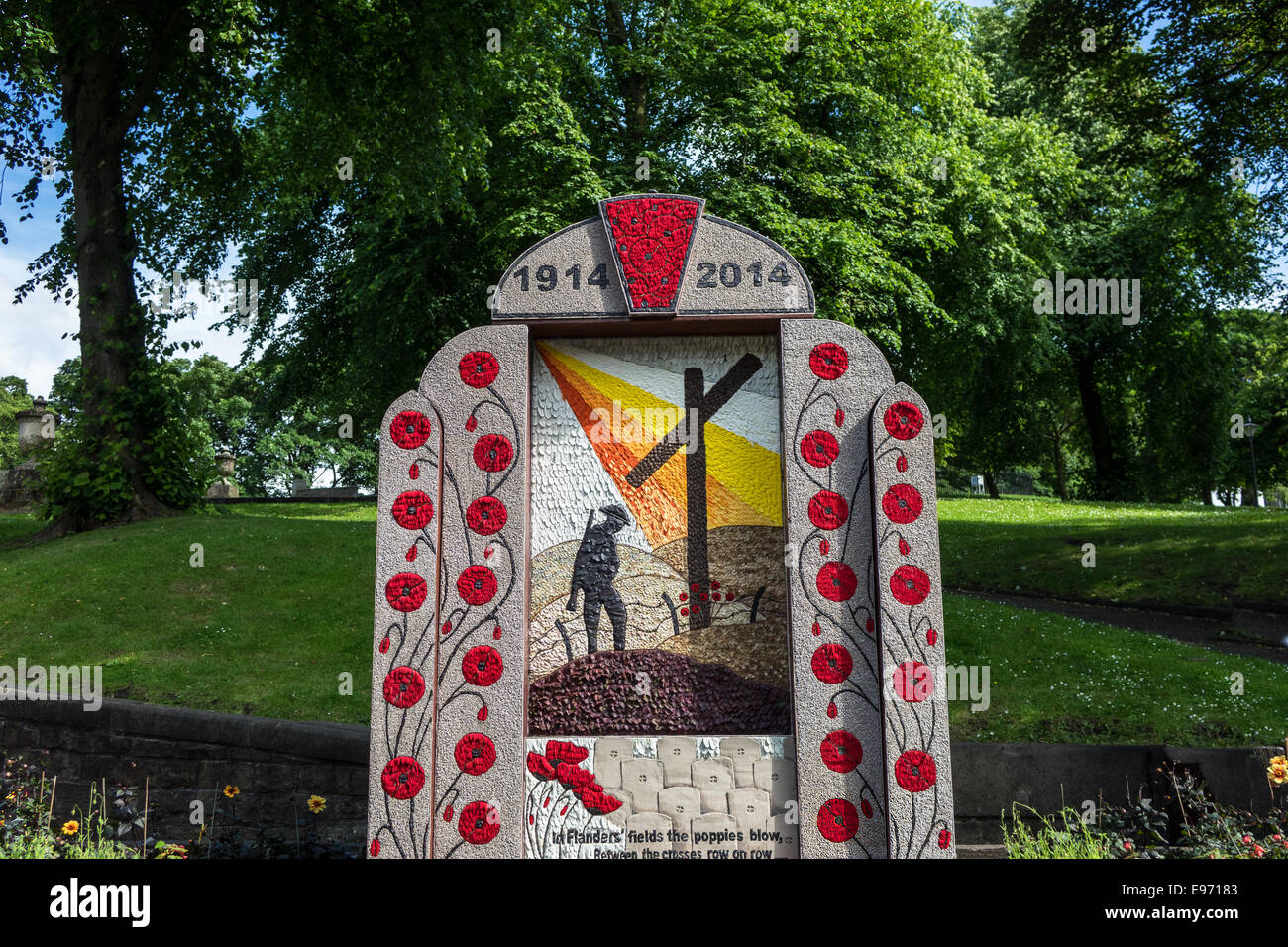 Well dressing in Buxton, Derbyshire celebrating the great war ...