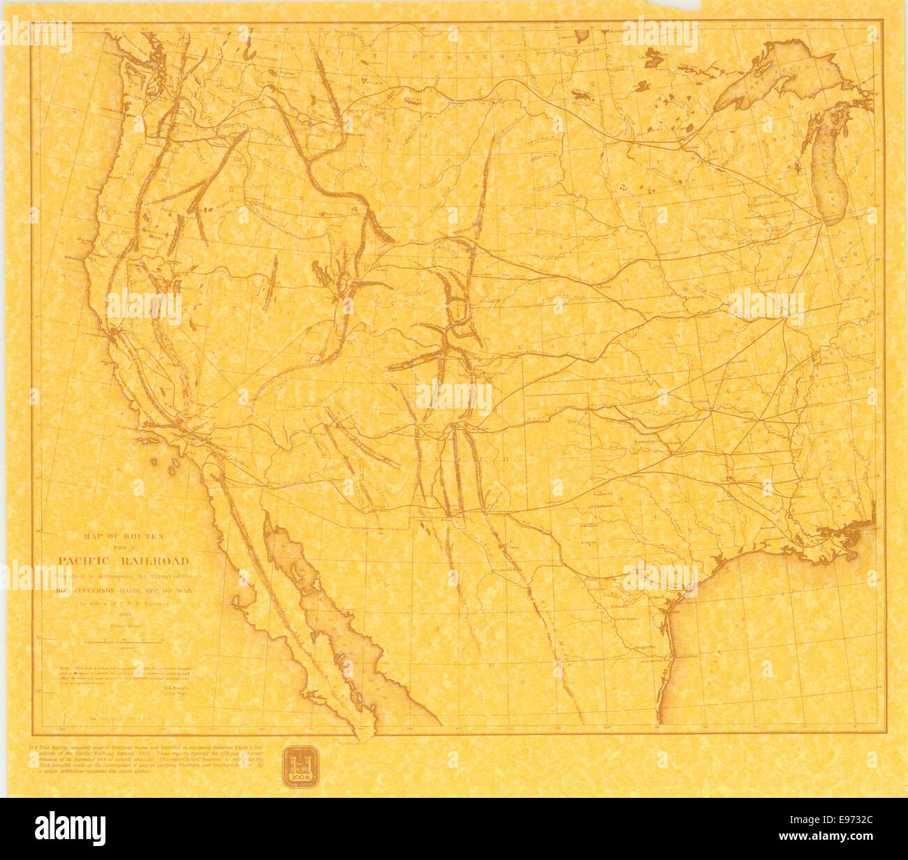 A map detailing the routes for a Pacific railroad, offering an insight ...