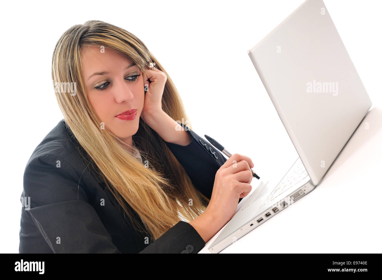 girl work on laptop Stock Photo - Alamy