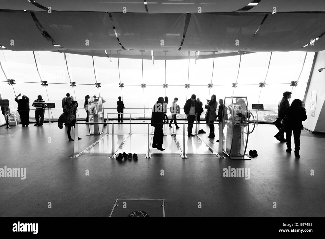 Spinnaker tower glass floor Black and White Stock Photos & Images - Alamy