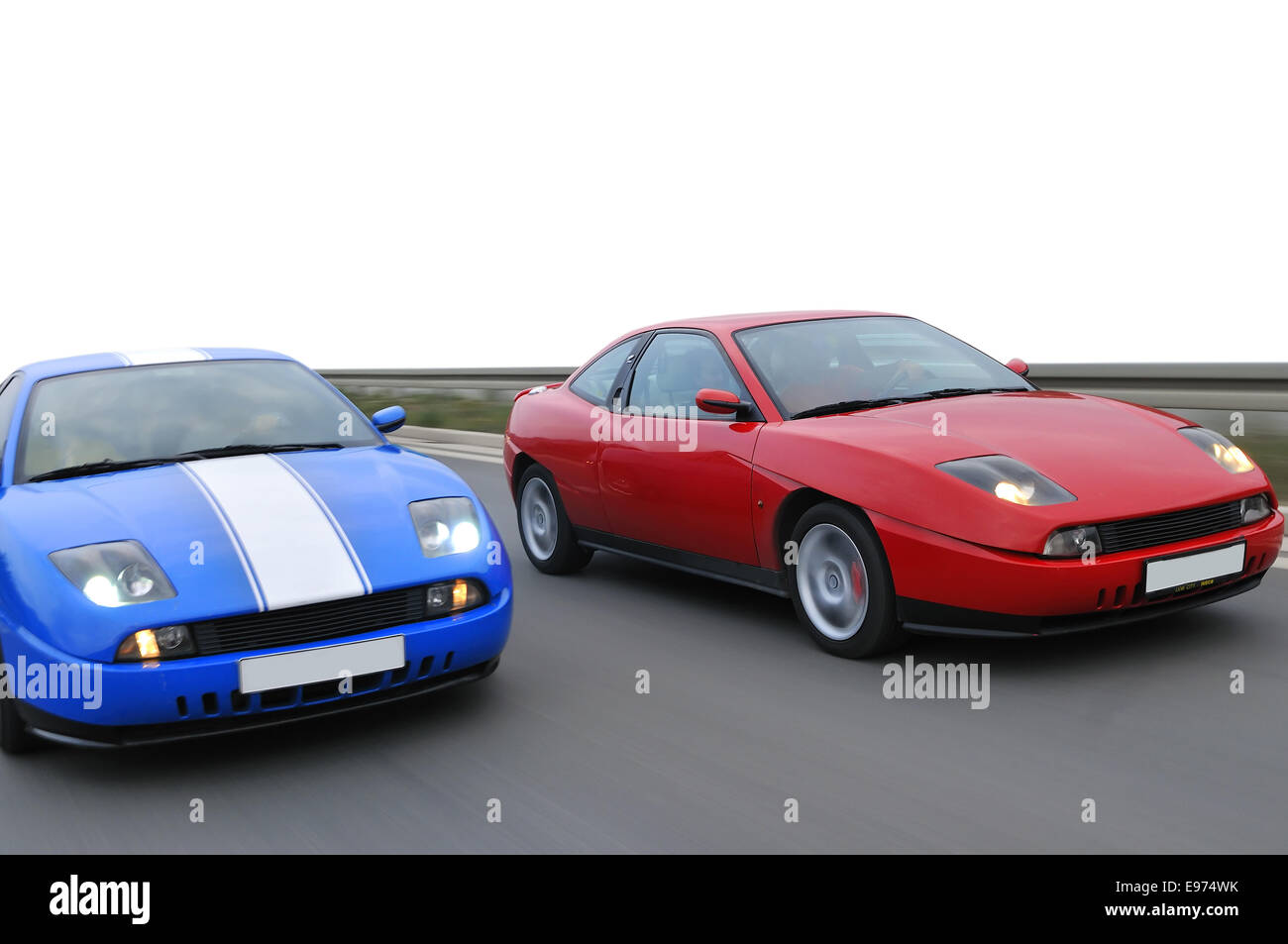 Isolated tuning cars racing on highway Stock Photo - Alamy