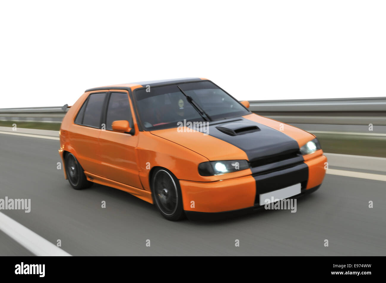 Isolated tuning cars racing on highway Stock Photo - Alamy