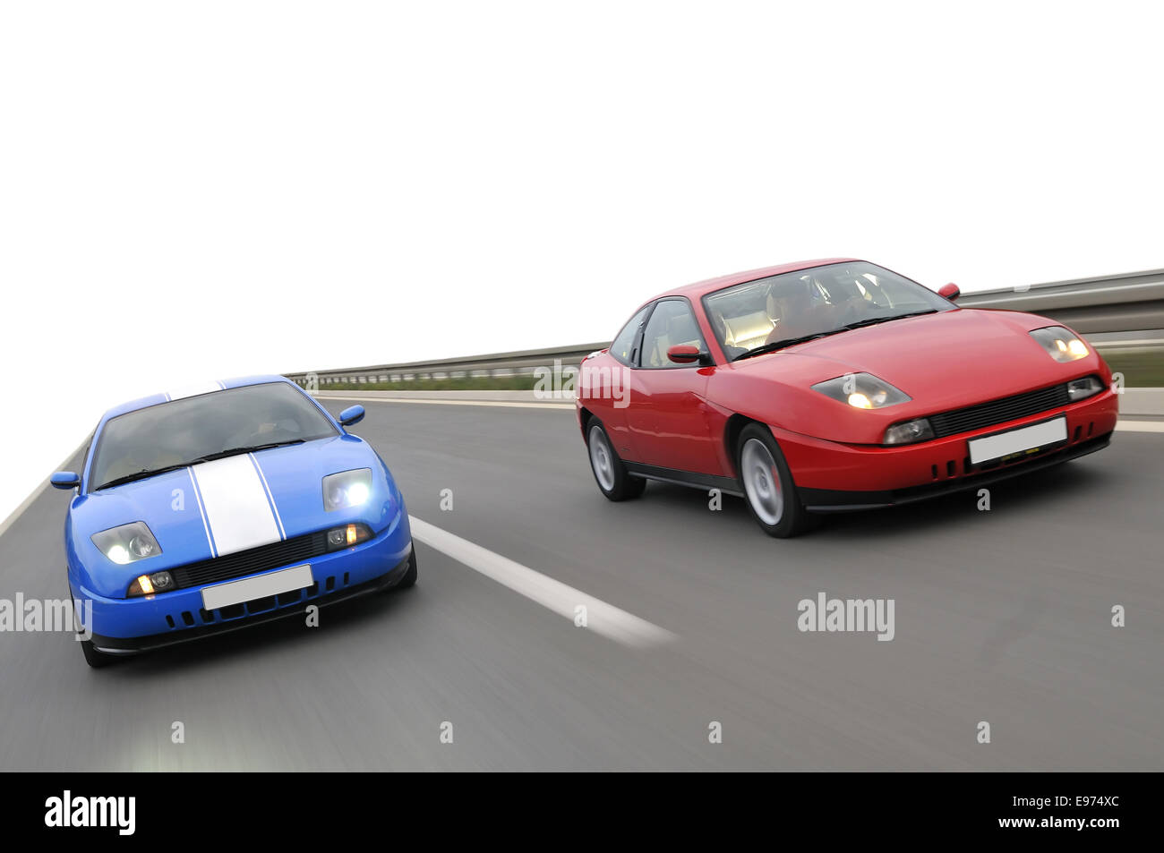 Isolated tuning cars racing on highway Stock Photo - Alamy