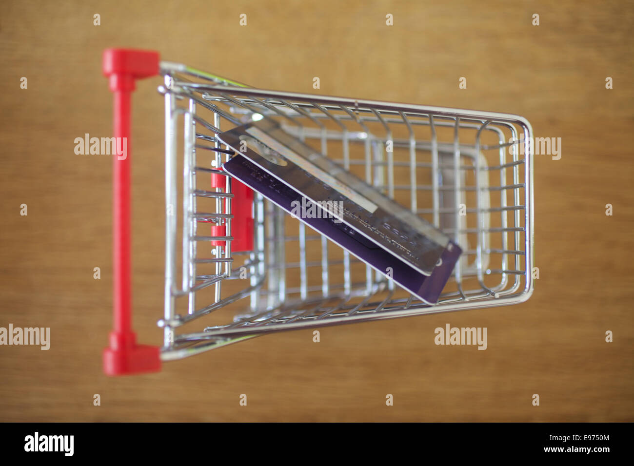 Top view of shopping trolley Stock Photo - Alamy