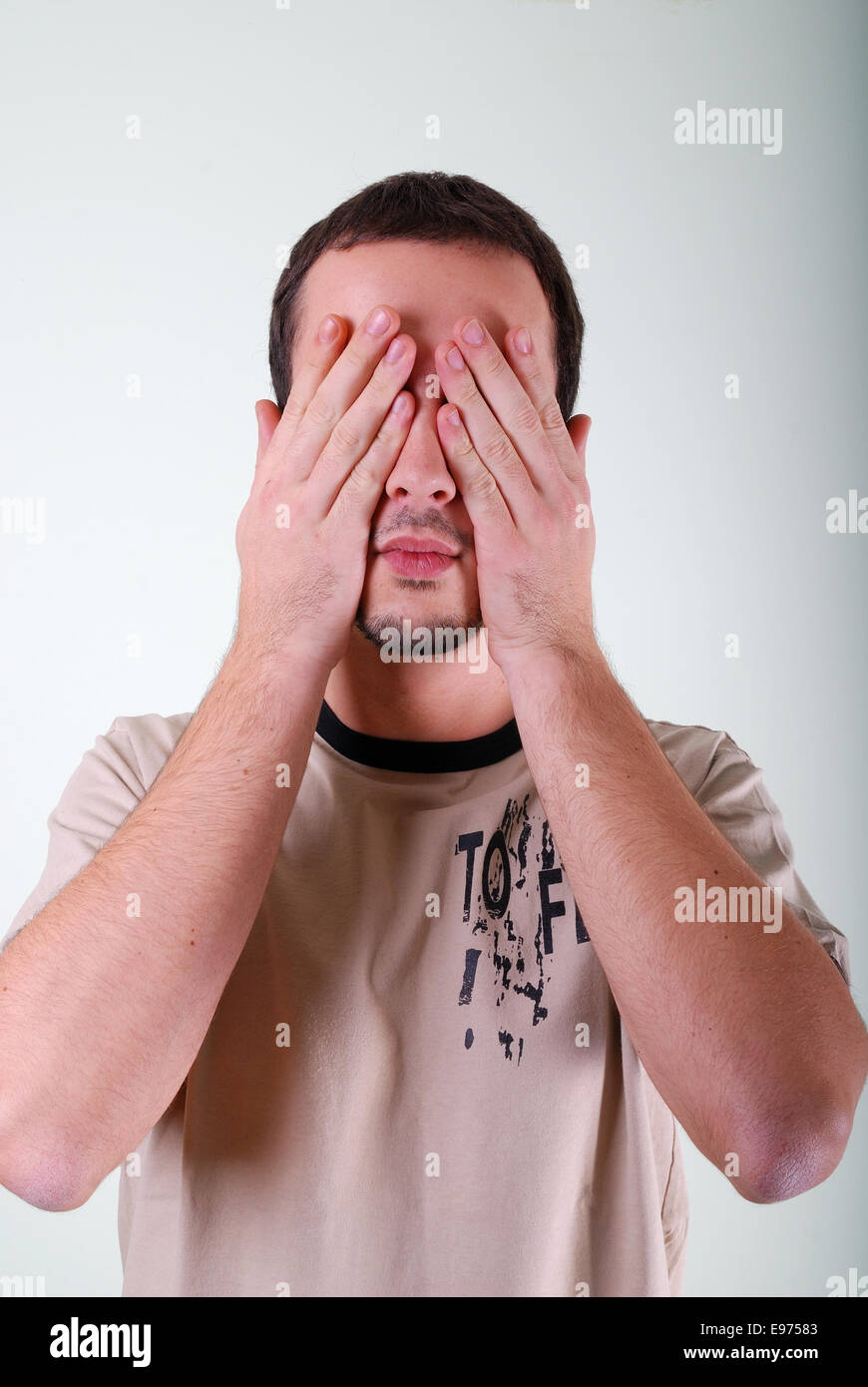 Handsome man expressing his inner feelings Stock Photo - Alamy