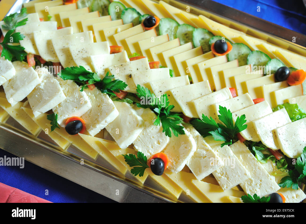 Catering food arrangement on table Stock Photo - Alamy