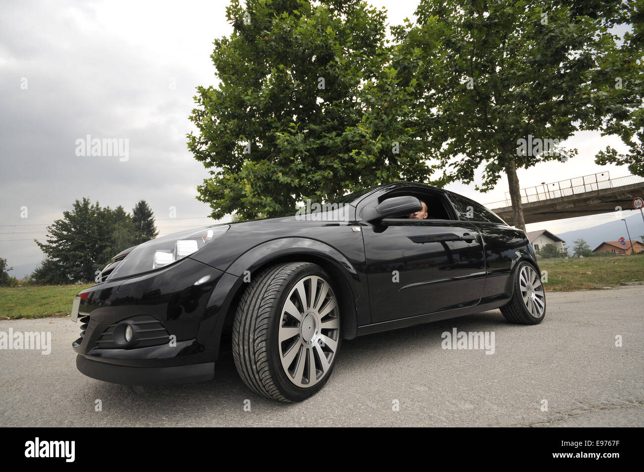 Fast car moving with motion blur Stock Photo - Alamy