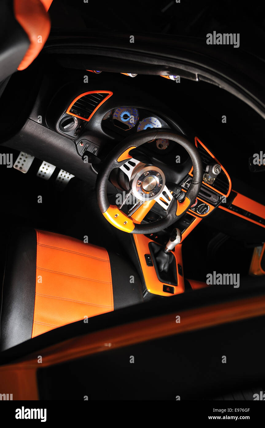 Classy car interior Stock Photo - Alamy