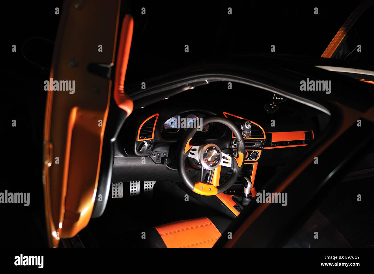 Classy car interior Stock Photo - Alamy