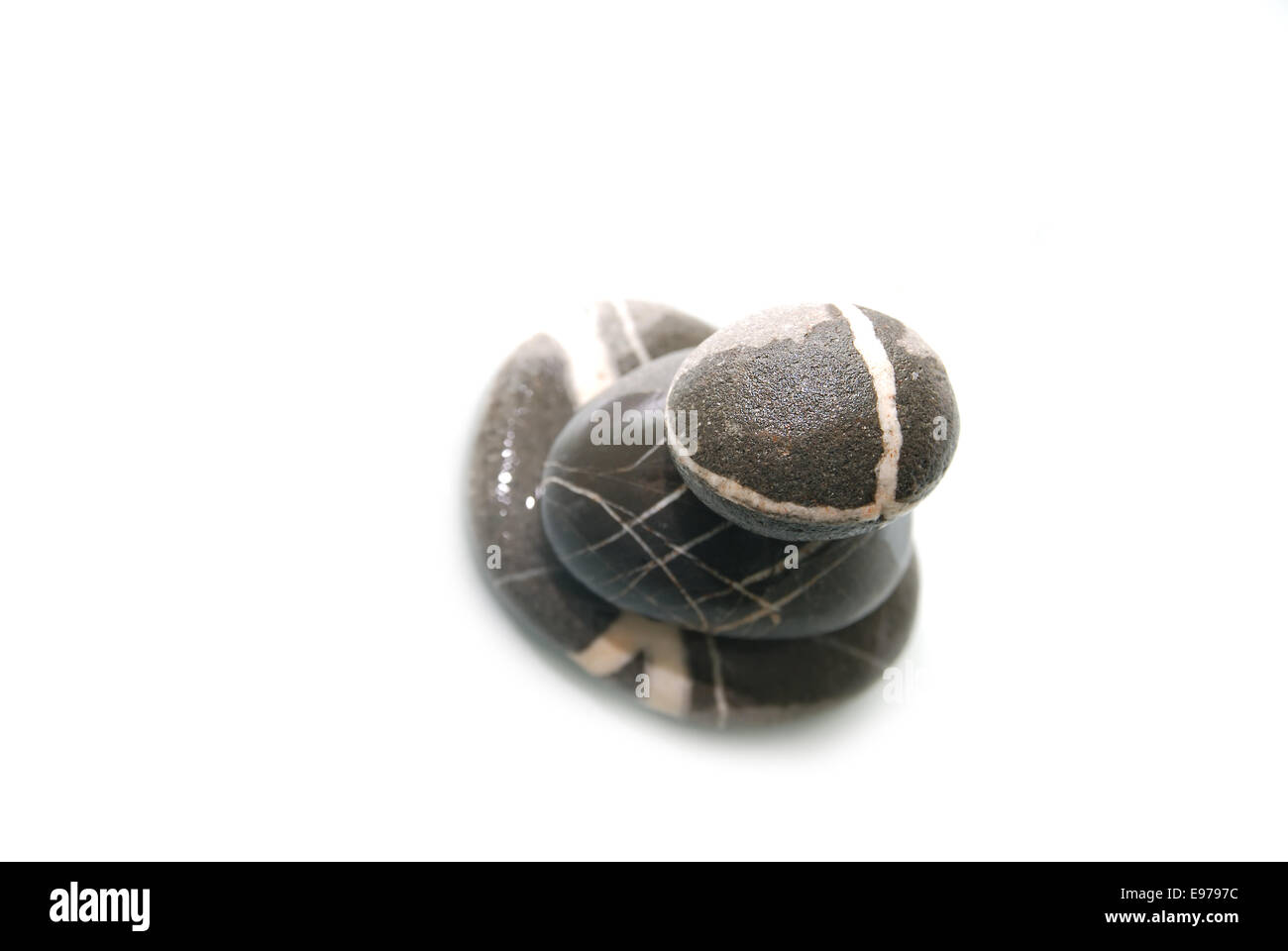 .zen stones with reflection isolated Stock Photo - Alamy