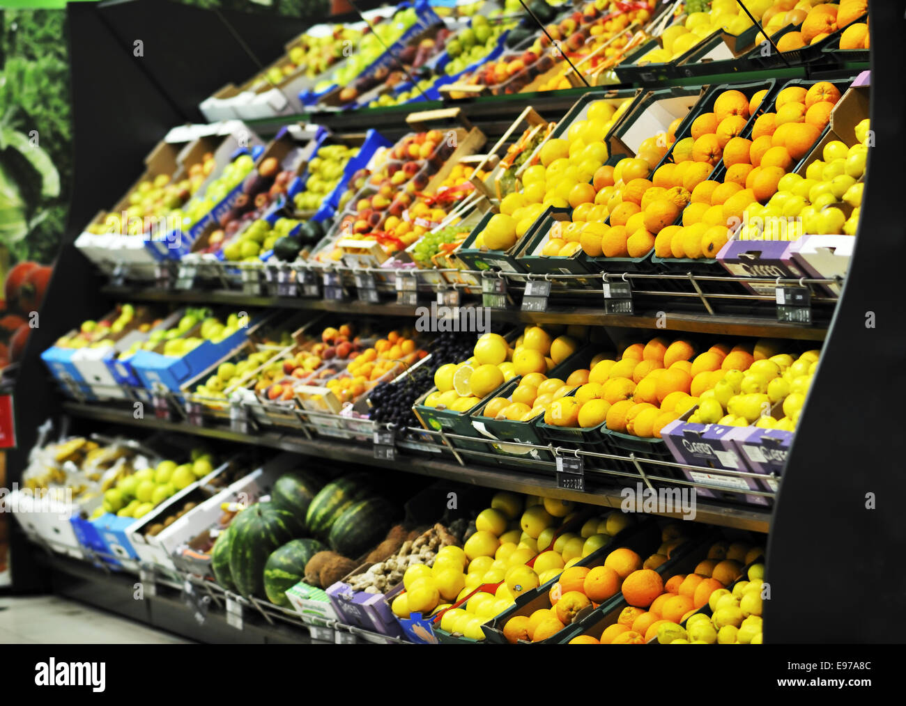 fresh fruits and vegetables in supe market Stock Photo - Alamy