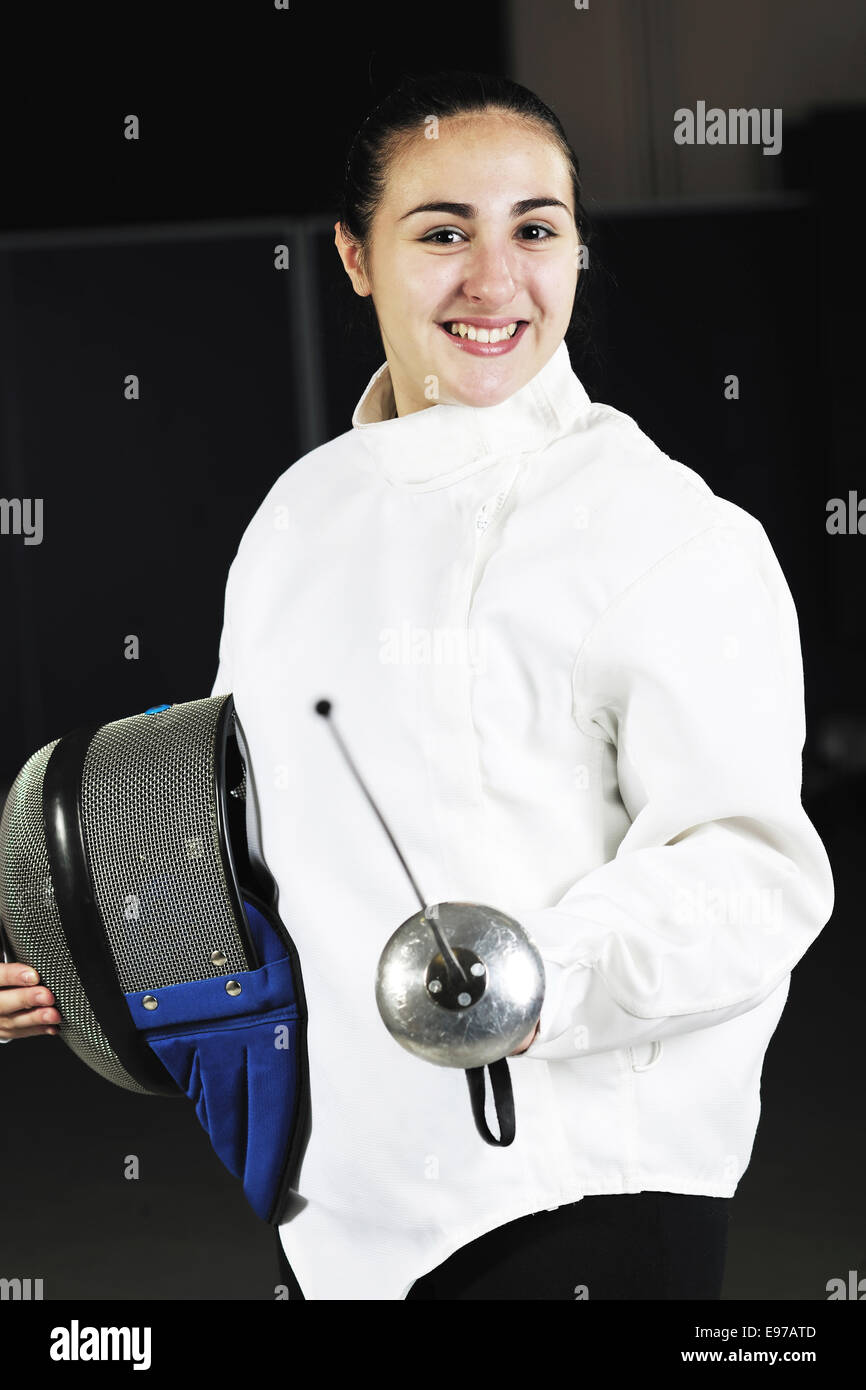 sword sport athlete portrait at training Stock Photo - Alamy