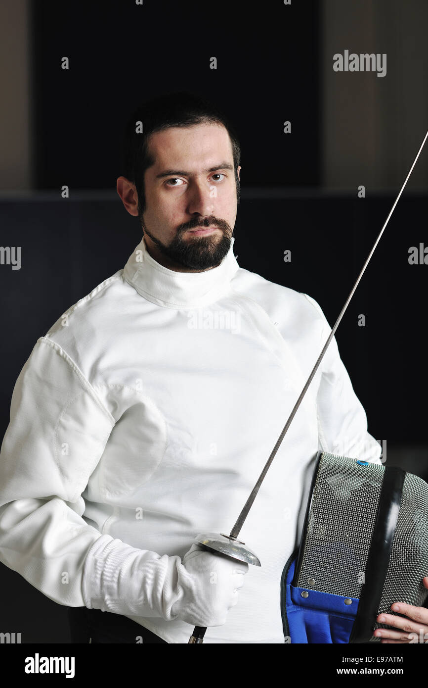 sword sport athlete portrait at training Stock Photo - Alamy