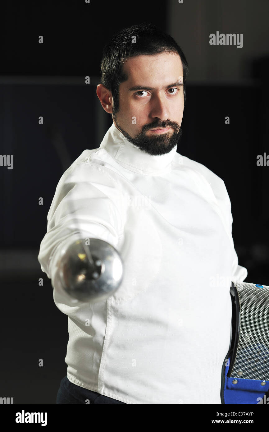 sword sport athlete portrait at training Stock Photo - Alamy