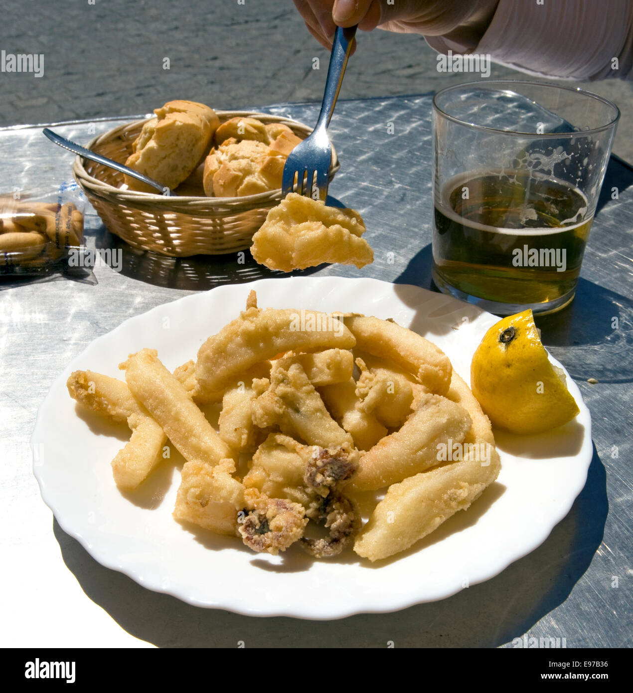 Tapas deep fried calamares Stock Photo - Alamy