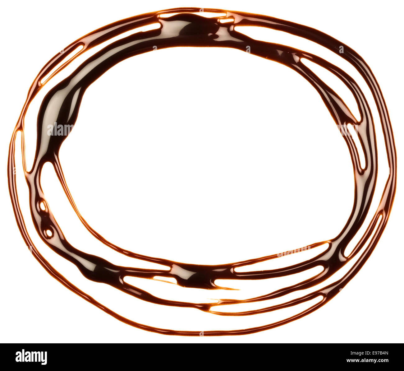 Chocolate syrup drip, frame is isolated on a white background Stock ...