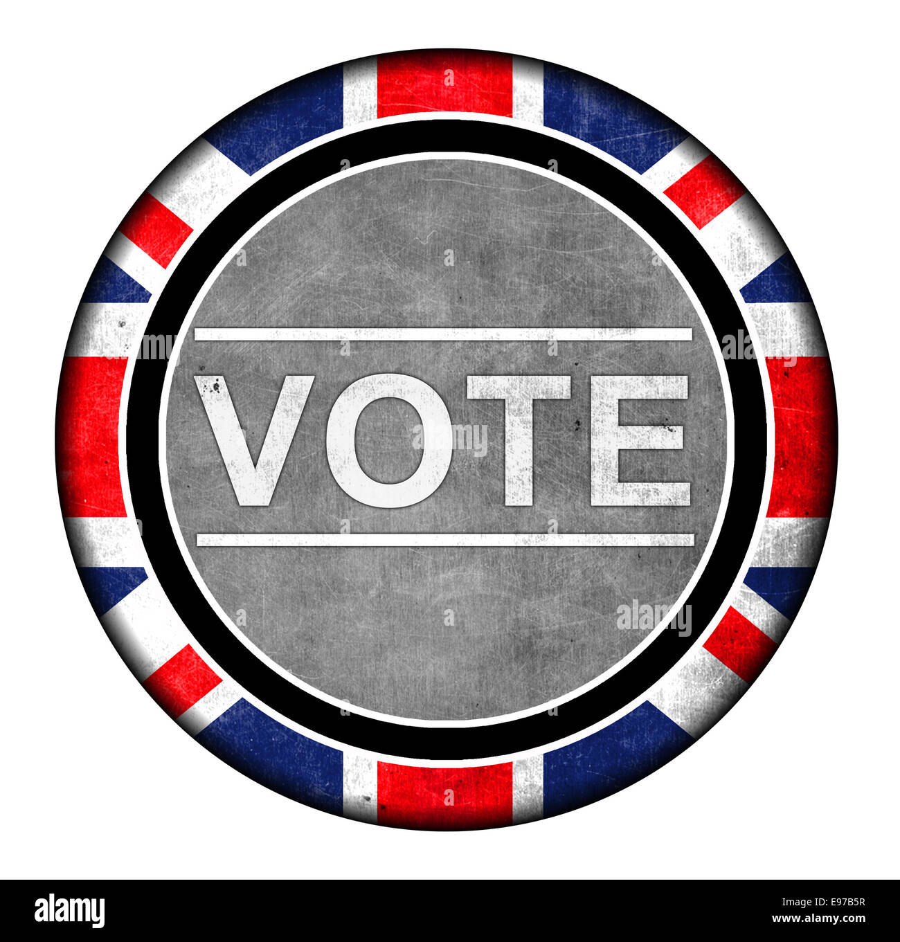 British Vote Button Stock Photo - Alamy