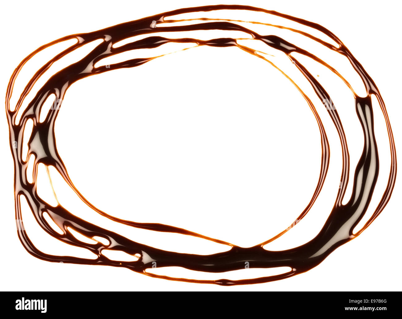 Chocolate syrup drip, frame is isolated on a white background Stock ...
